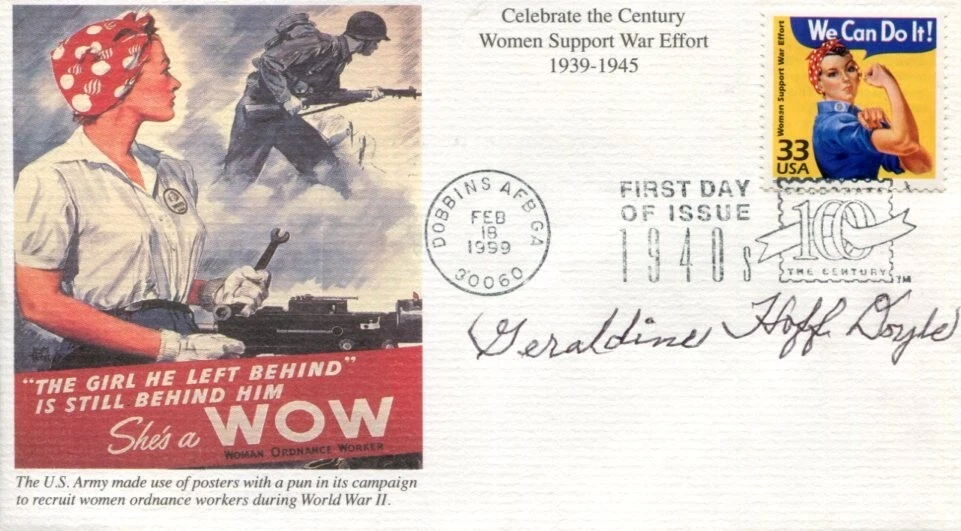 Geraldine Doyle WWII War We Can Do It! Rosie the Riveter Signed ...