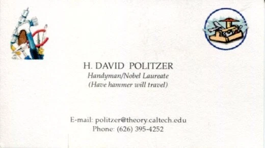 Hugh David Politzer Nobel Prize Physics Rare Signed Autograph Business ...