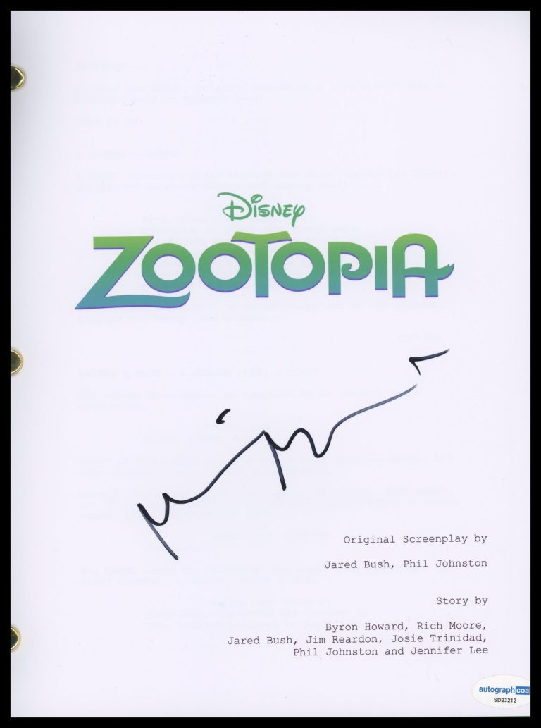Ginnifer Goodwin "Zootopia" AUTOGRAPH Signed 'Judy Hopps' Script ...