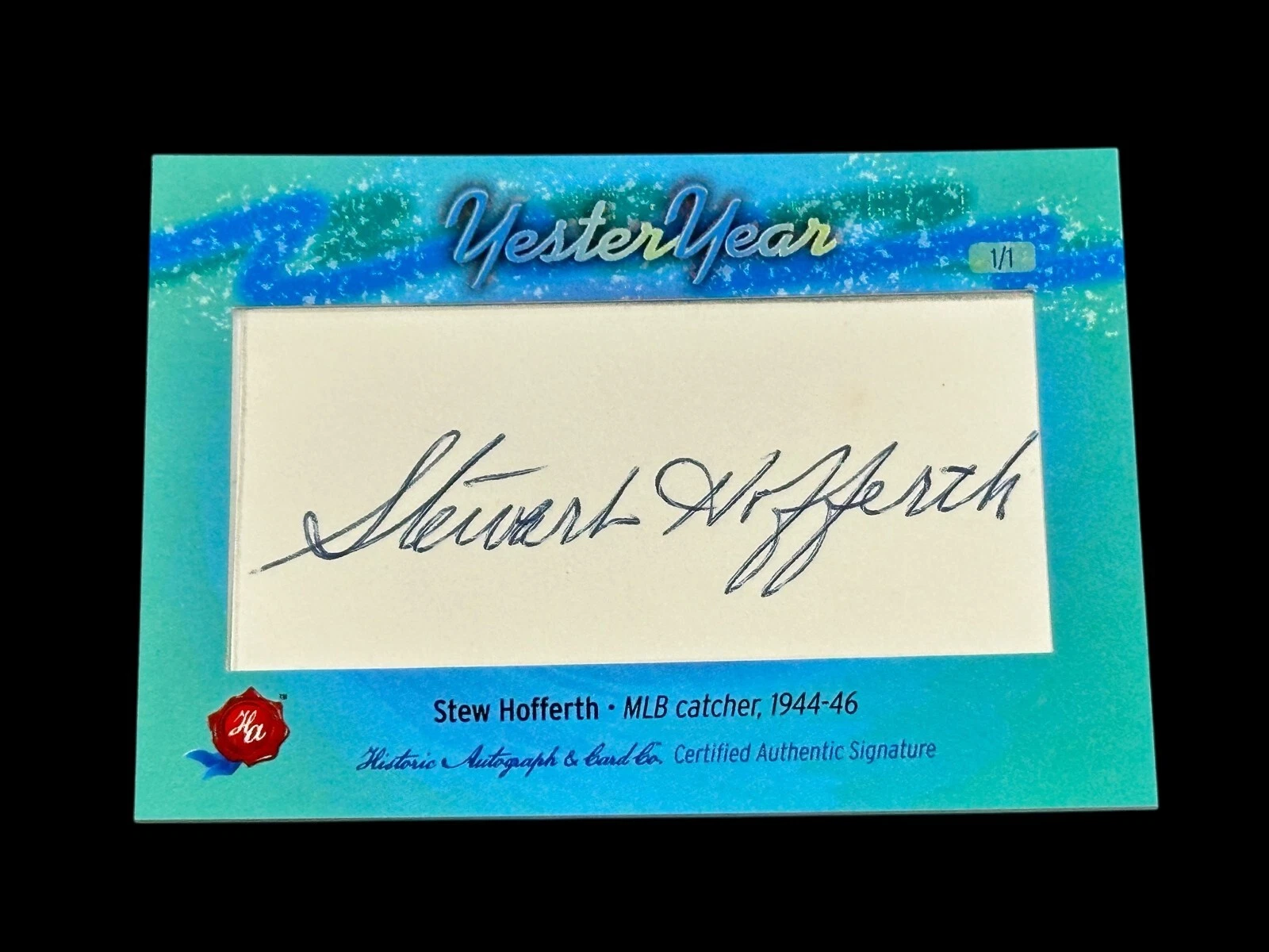 Stew Hofferth 2025 Historic Autograph YesterYear 1944-1946 Boston ...