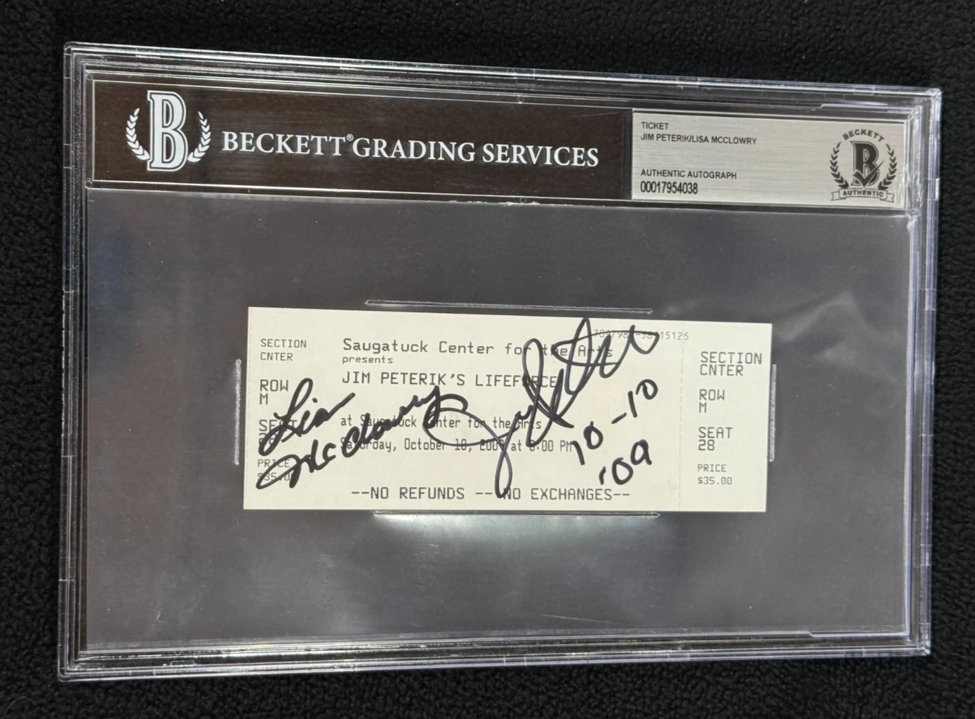 Jim Peterik & Lisa McClowry Signed Full Concert Ticket Beckett ...