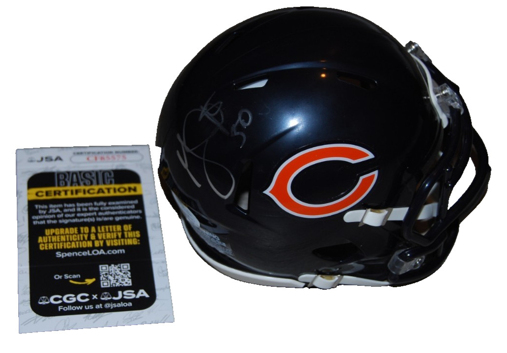 GRADY JARRETT signed (CHICAGO BEARS) autograph mini football helmet JSA ...