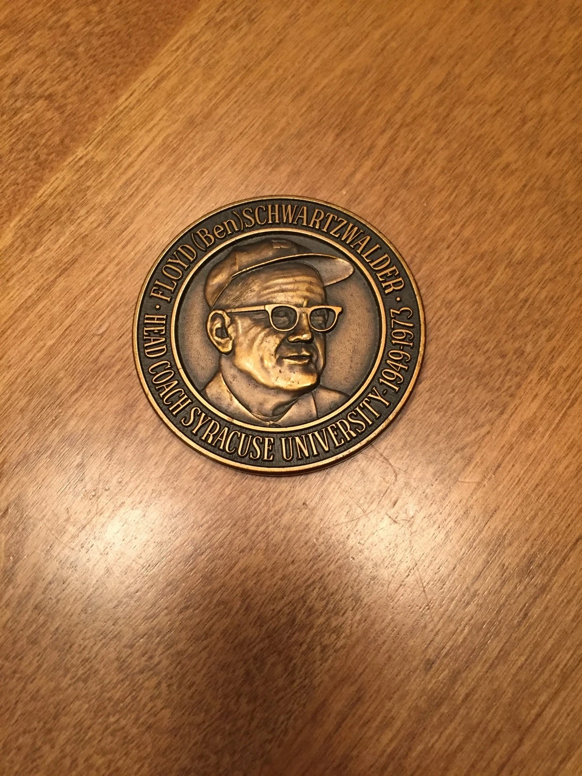 Ben Schwartzwalder commemorative medal Syracuse University Football 1 ...