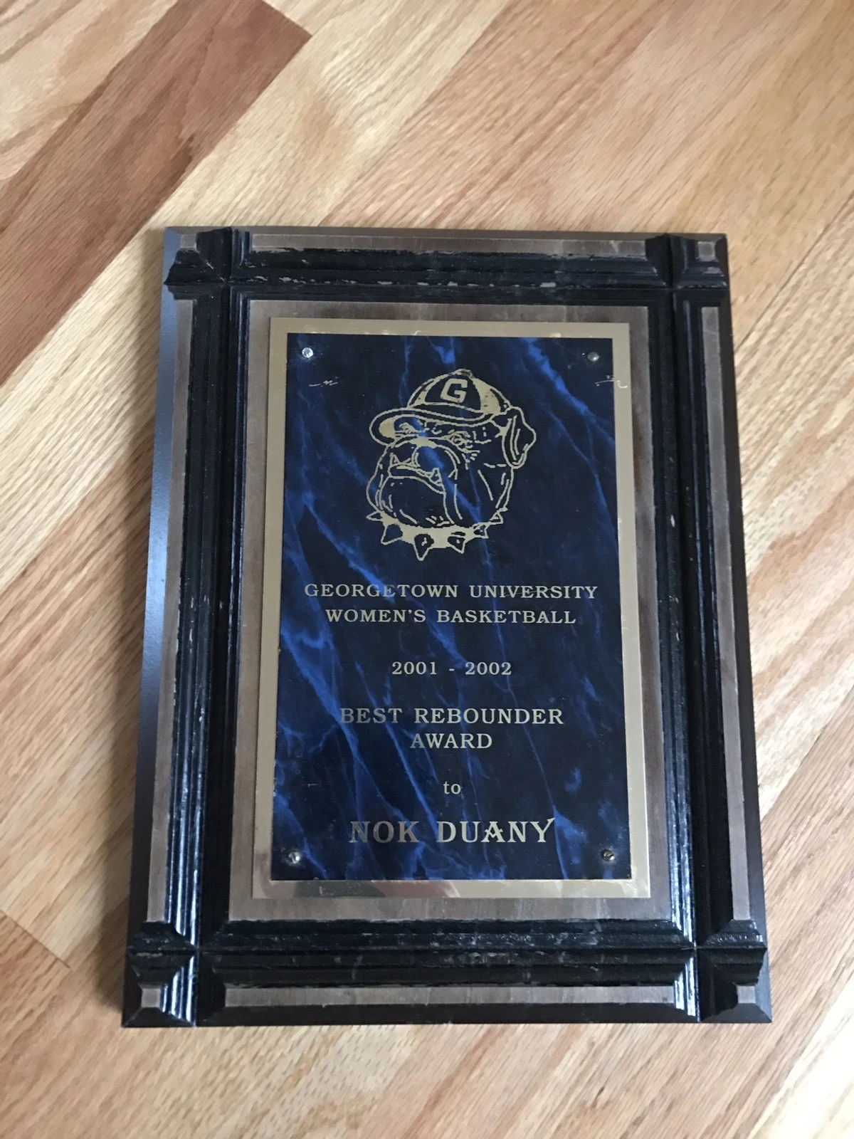 NOK DUANY GEORGETOWN BASKETBALL PLAQUE BEST REBOUNDER KUETH | Autographia