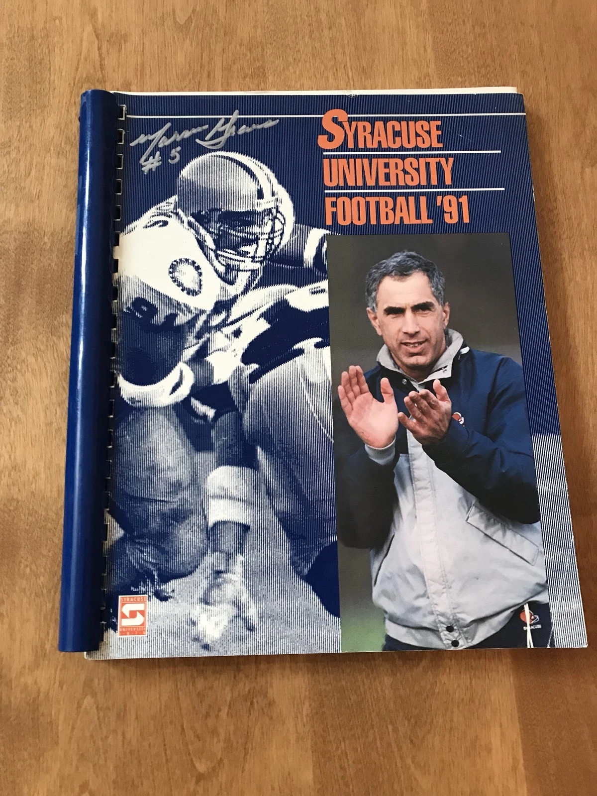 MARVIN GRAVES SIGNED 1991 SYRACUSE UNIVERSITY FOOTBALL MEDIA GUIDE COA ...