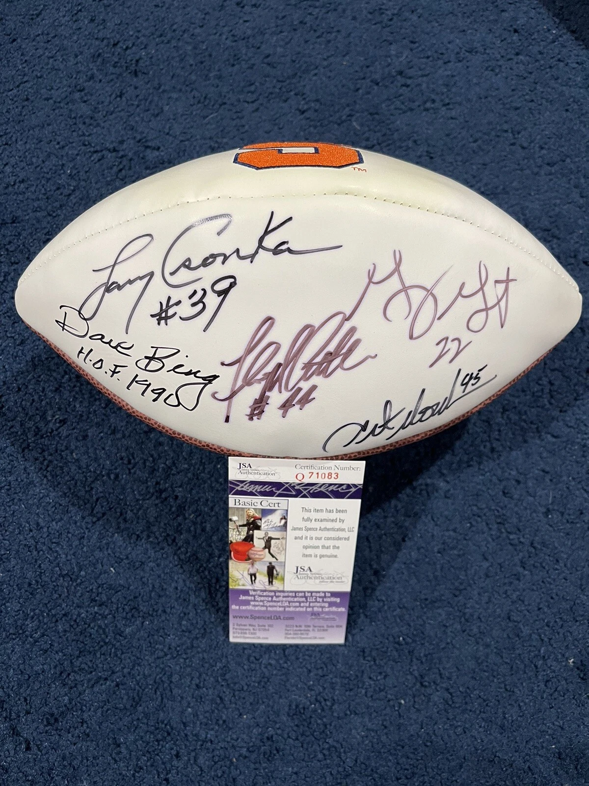 Monk Floyd Little Csonka Gary Gait Dave Bing Signed Syracuse Logo ...