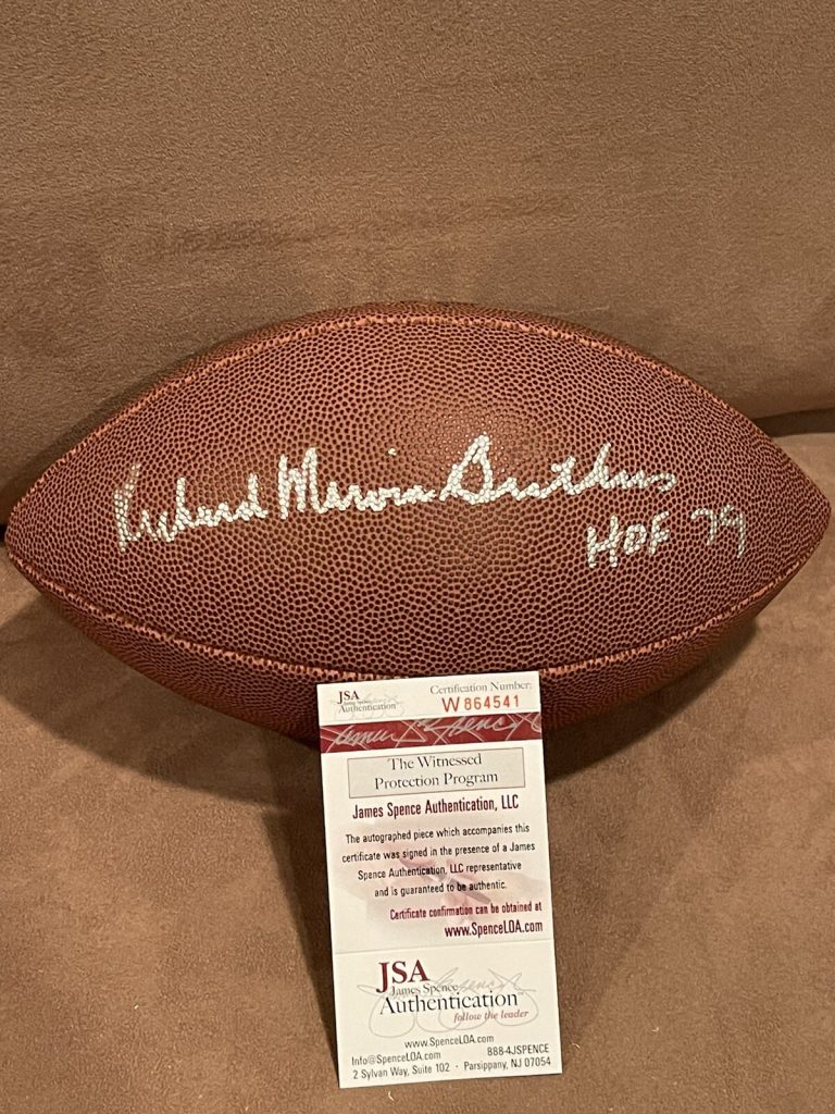 Rare Richard Marvin Butkus Signed Football JSA, Chicago Bears Full Name ...