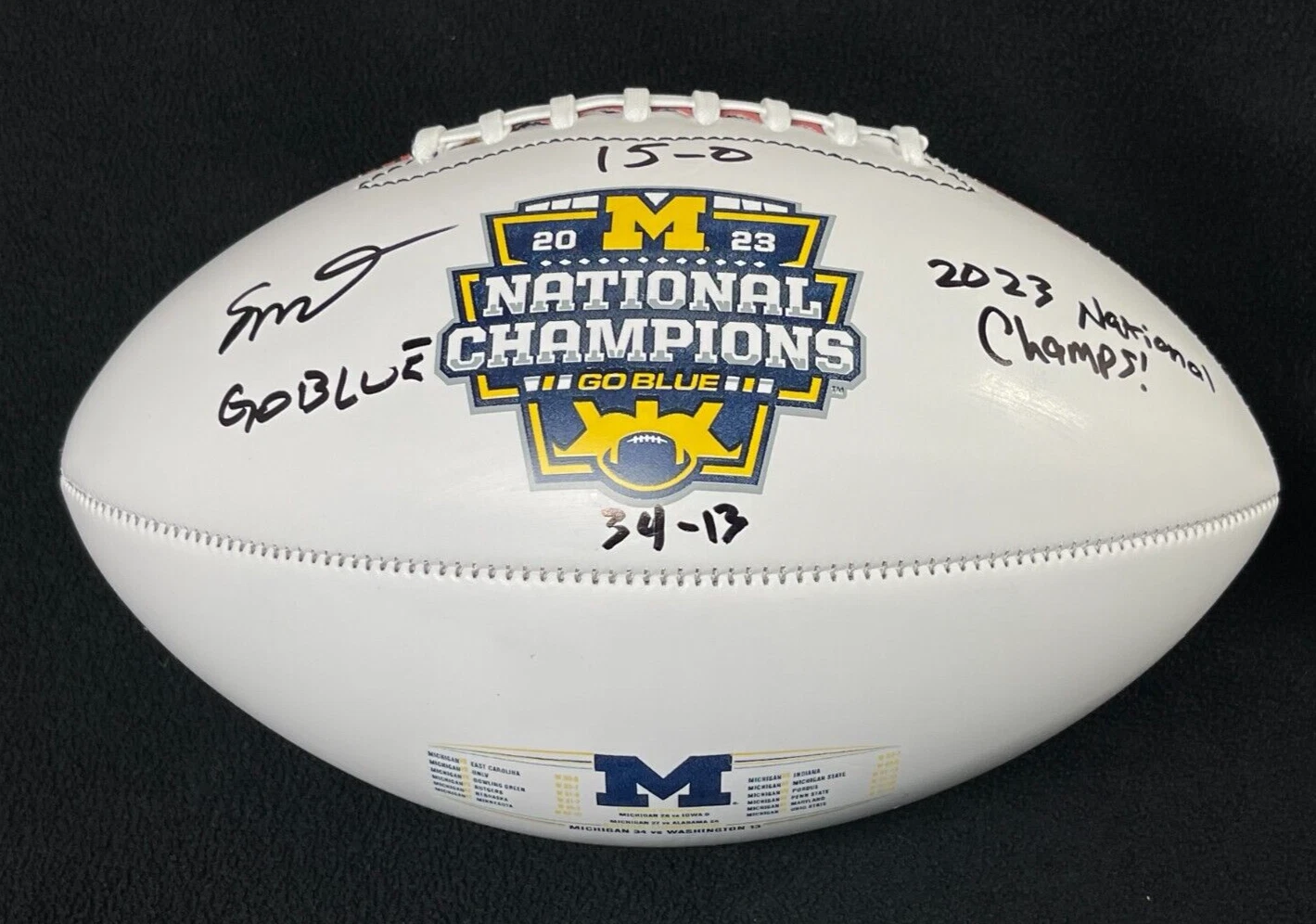 Semaj Morgan Signed Inscribed Michigan Wolverines National Champs ...