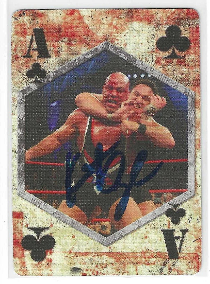 Kurt Angle Signed TNA Wrestling Ace Of Clubs Playing Card | Autographia