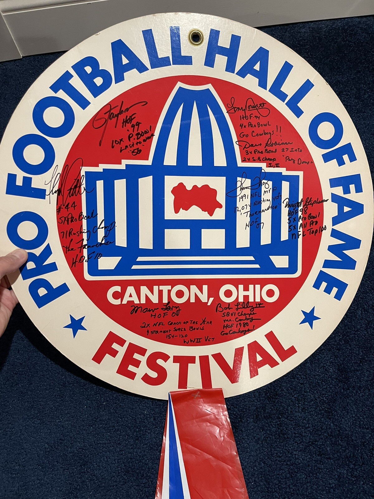 Fantastic HOF SIGNED Banner By 8 Lilly LT Thurman Dorsett ++JSA 31 ...