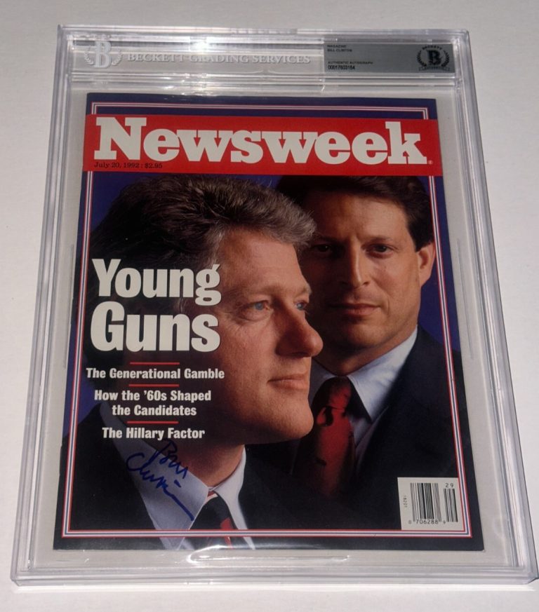 President BILL CLINTON Signed NEWSWEEK Magazine Beckett Encapsulated ...