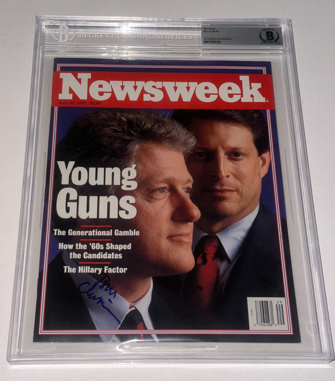 President BILL CLINTON Signed NEWSWEEK Magazine Beckett Encapsulated ...