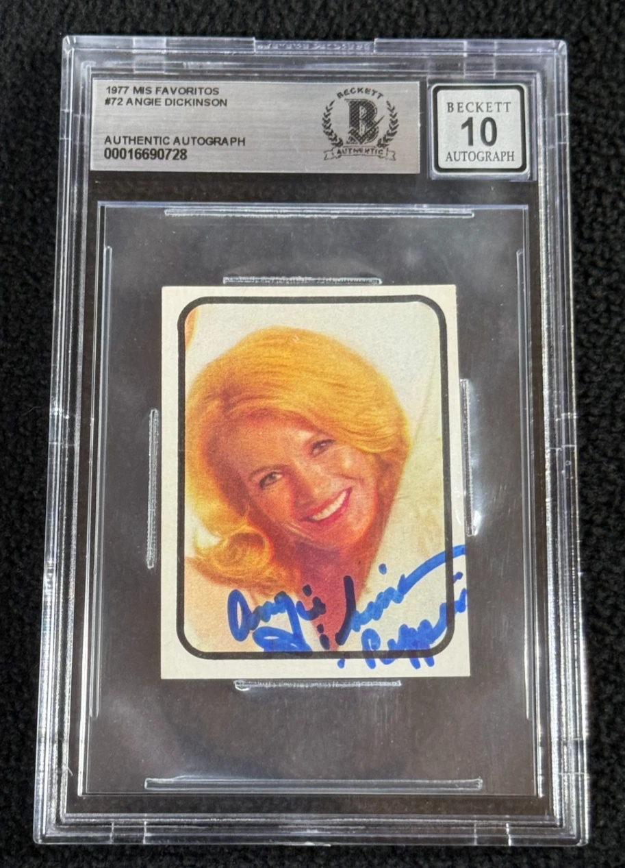 Angie Dickinson Signed 1977 Mis Favoritos Card #72 Beckett Certified ...