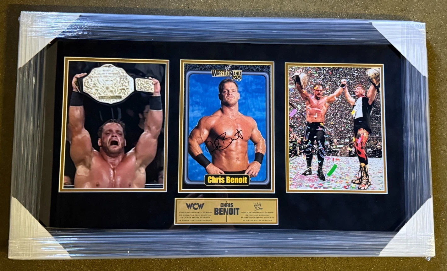 Chris Benoit Signed Framed WWE 8x5x11 Photo Showcase WWF WCW ECW JSA ...