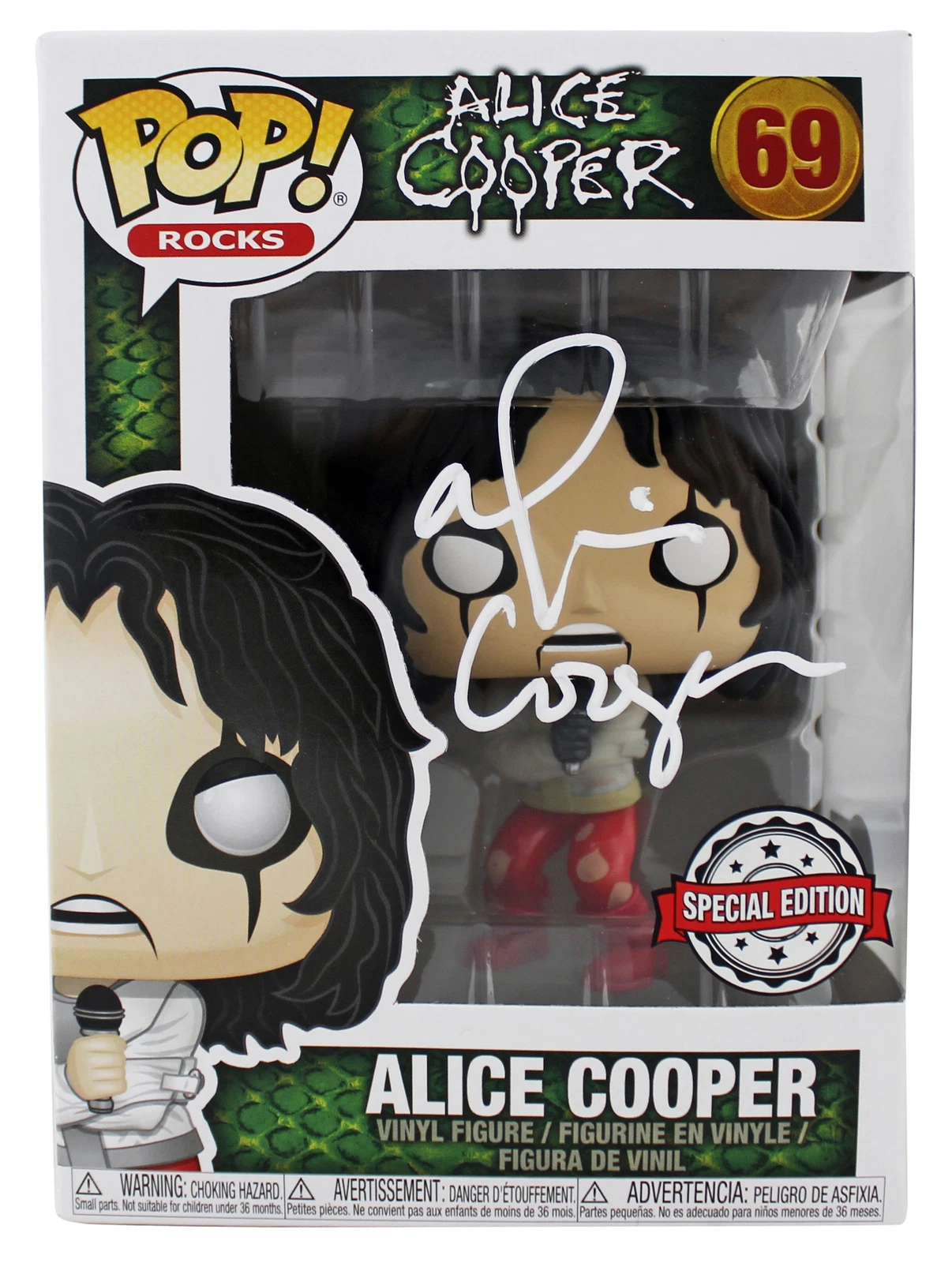 Alice Cooper Signed Funko Pop Vinyl Figure #69 w/ White Sig BAS ...