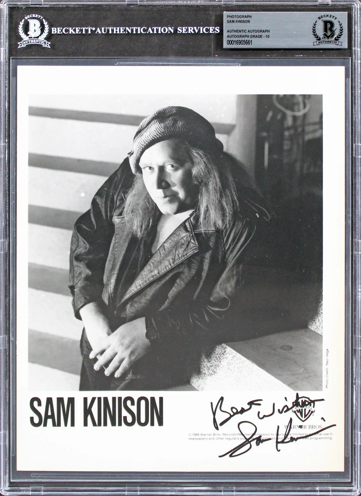 Sam Kinison Best Wishes Signed 8x10 Promotional B&W Photo Auto 10! BAS ...