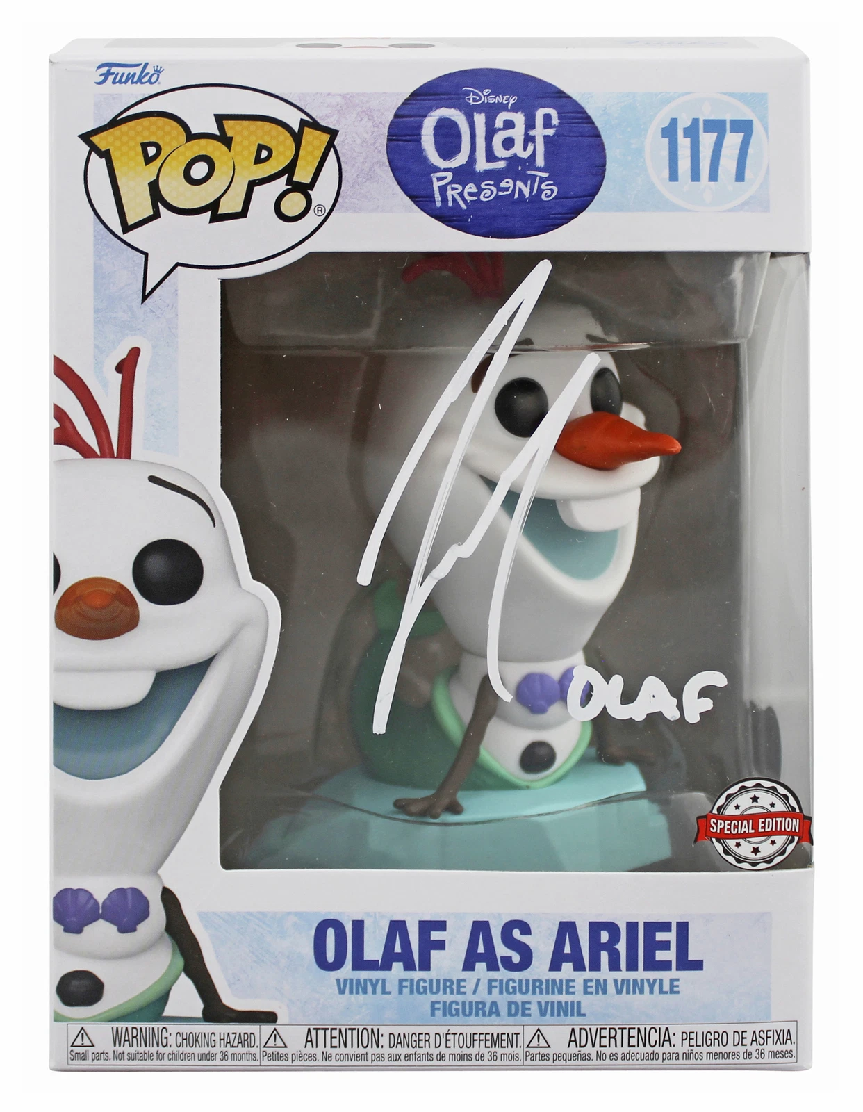 Josh Gad Frozen "Olaf" Signed #1177 Olaf as Ariel Funko Pop Vinyl ...