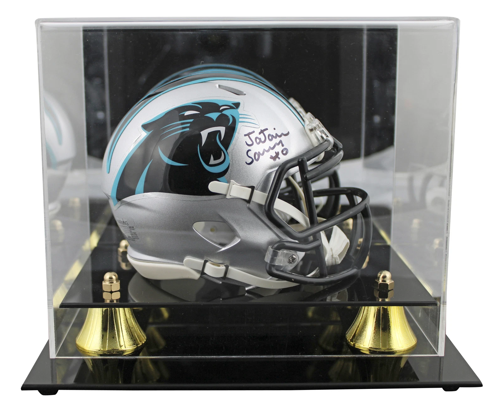 Panthers Ja'Tavion Sanders Signed Speed Mini Helmet W/ Case BAS ...
