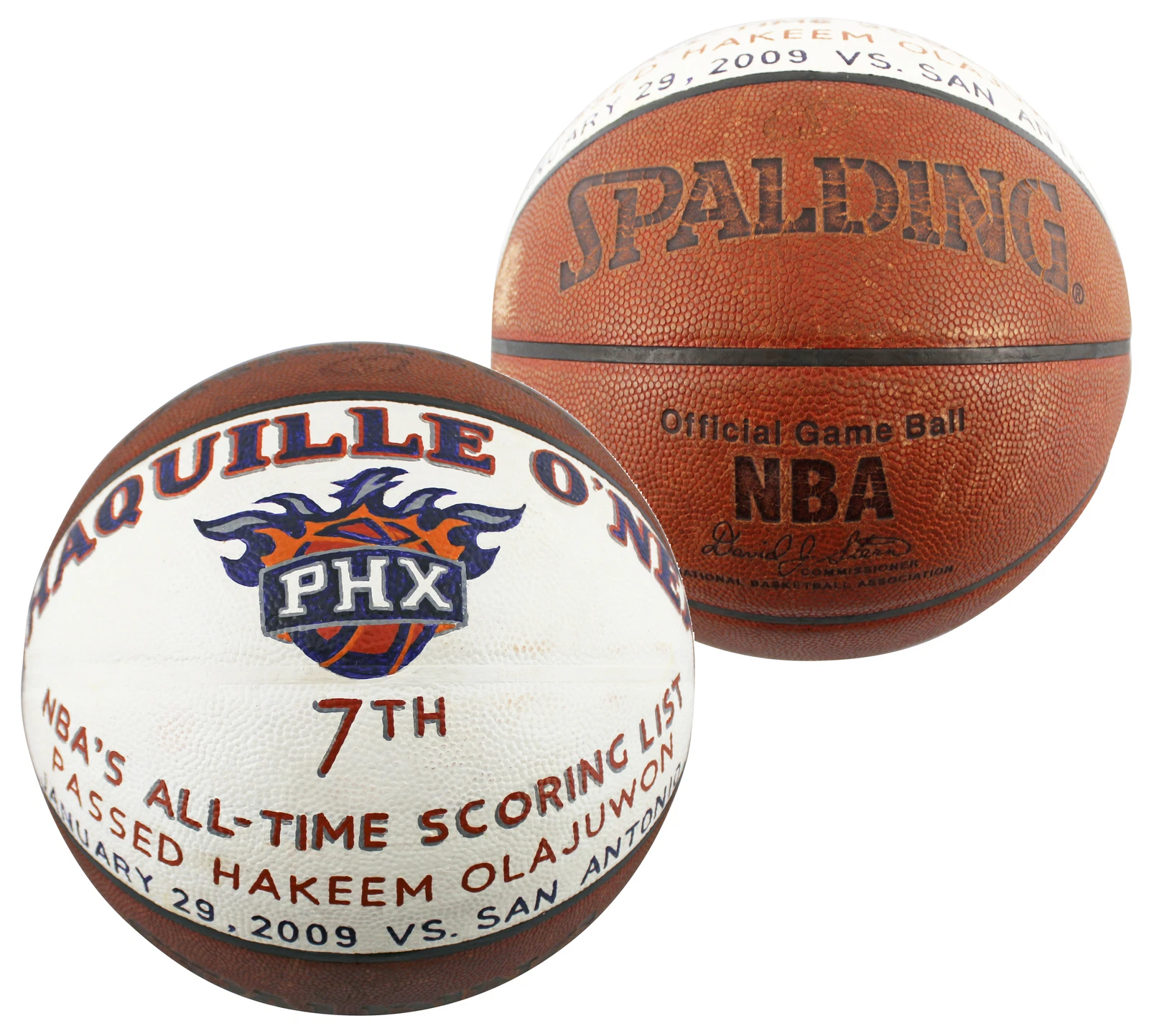 Shaquille O'Neal Game Used Basketball Reaching 7th On NBA Career ...