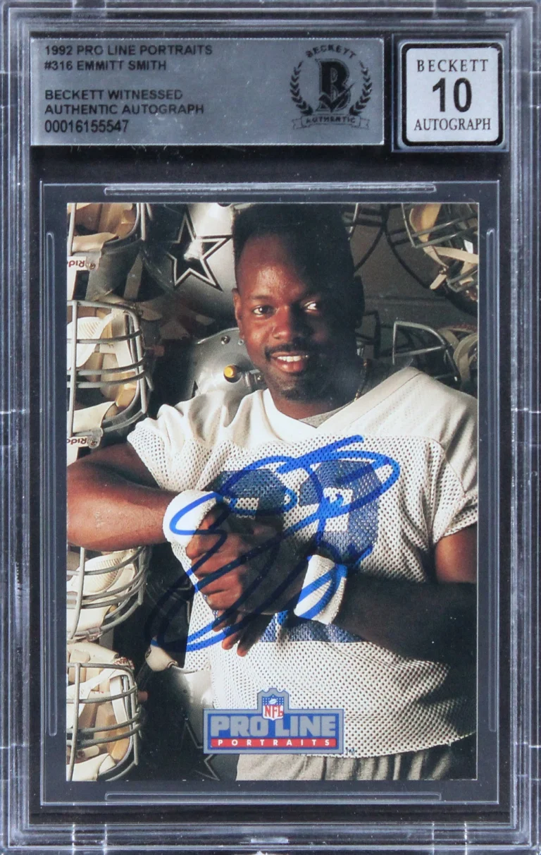 Cowboys Emmitt Smith Signed 1992 Pro Line Portraits #316 Card Auto 10 ...