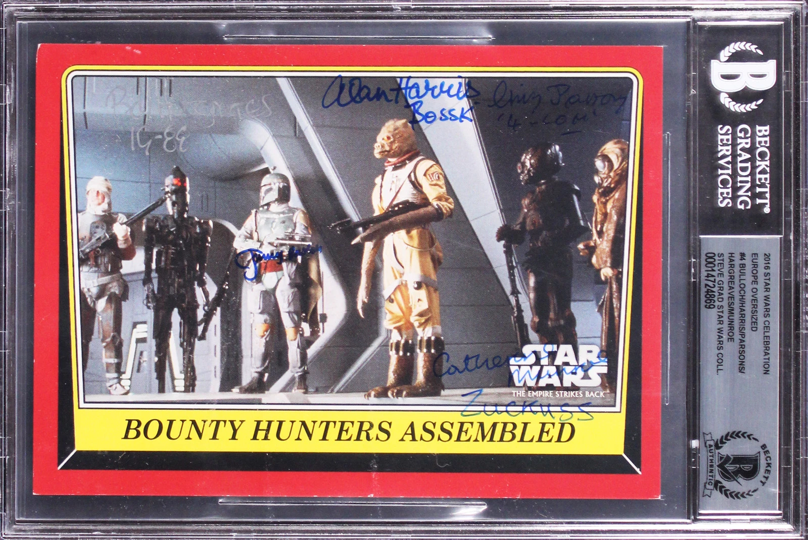 Star Wars (5) Bulloch, Harris, +3 Signed 2016 Star Wars EU OS #4 Card ...