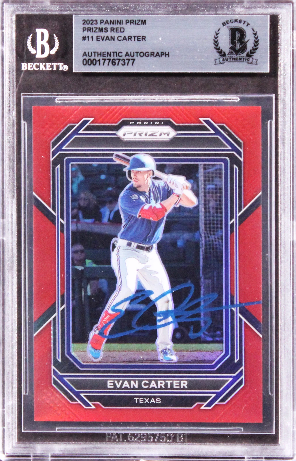 Rangers Evan Carter Signed 2023 Panini Prizm Prizms Red #11 Rookie Card ...