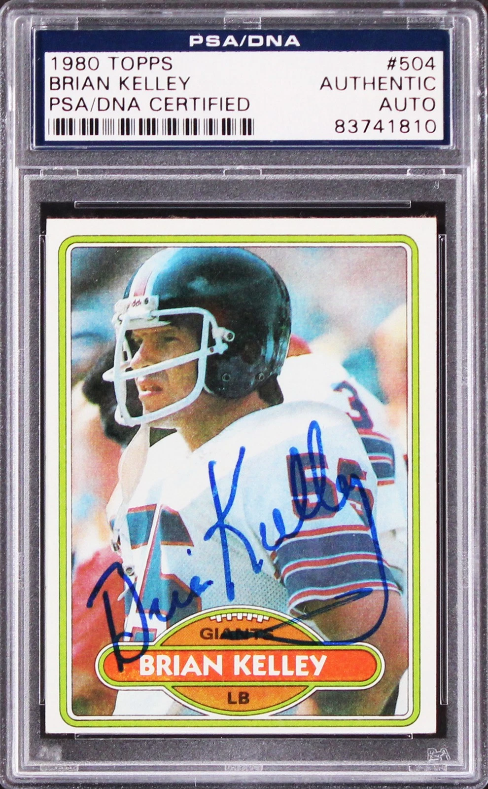 Giants Brian Kelley Authentic Signed 1980 Topps #504 Card PSA/DNA ...