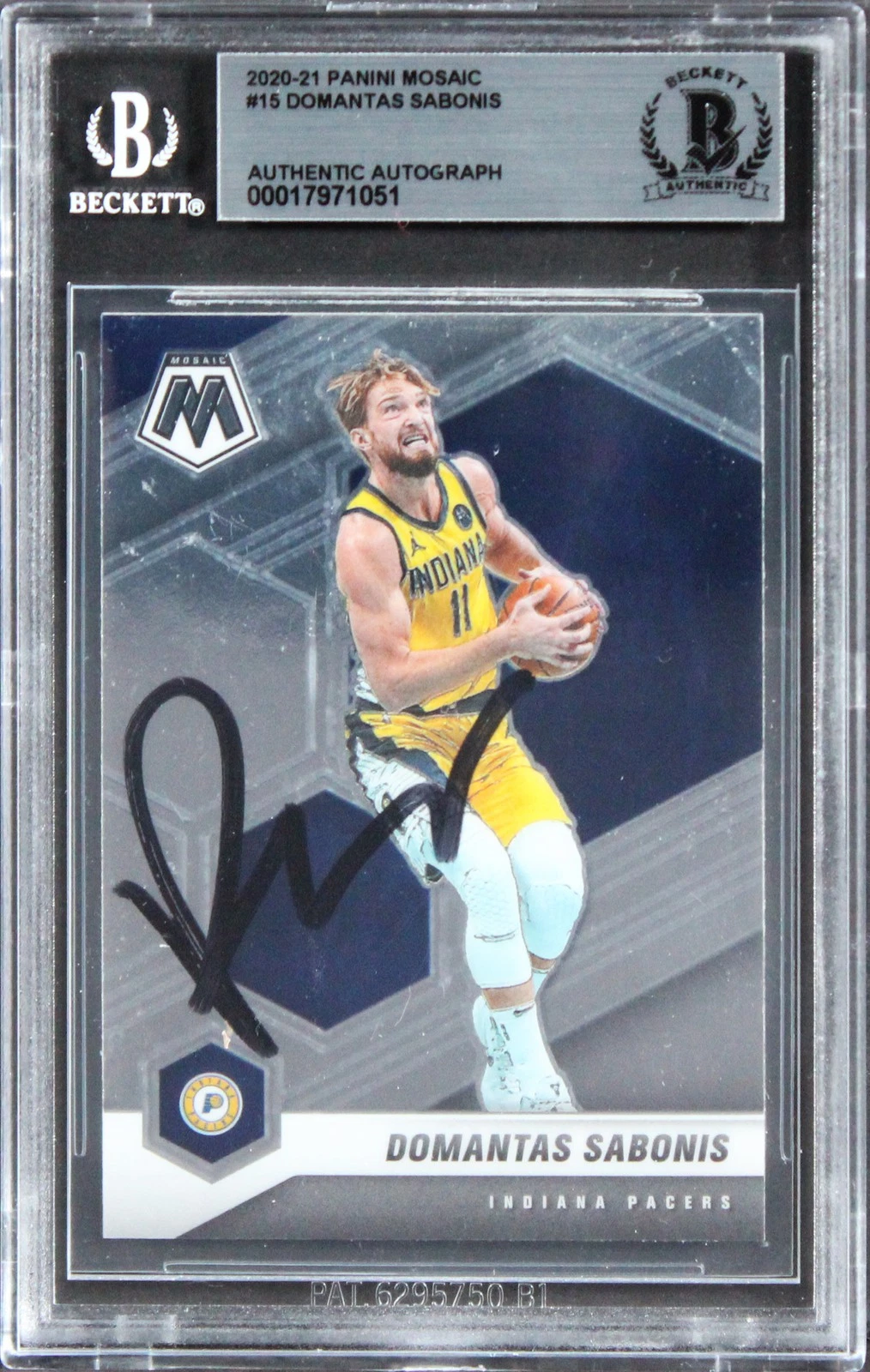 Pacers Domantas Sabonis Authentic Signed 2020 Panini Mosaic #15 Card ...