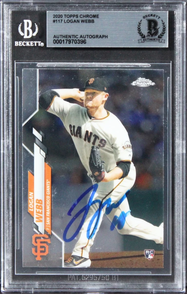 Giants Logan Webb Authentic Signed 2020 Topps Chrome #117 Card BAS Slabbed | Autographia