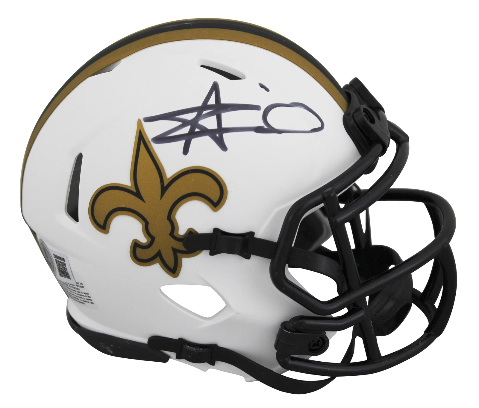 Saints Alvin Kamara Authentic Signed Lunar Speed Mini Helmet BAS ...