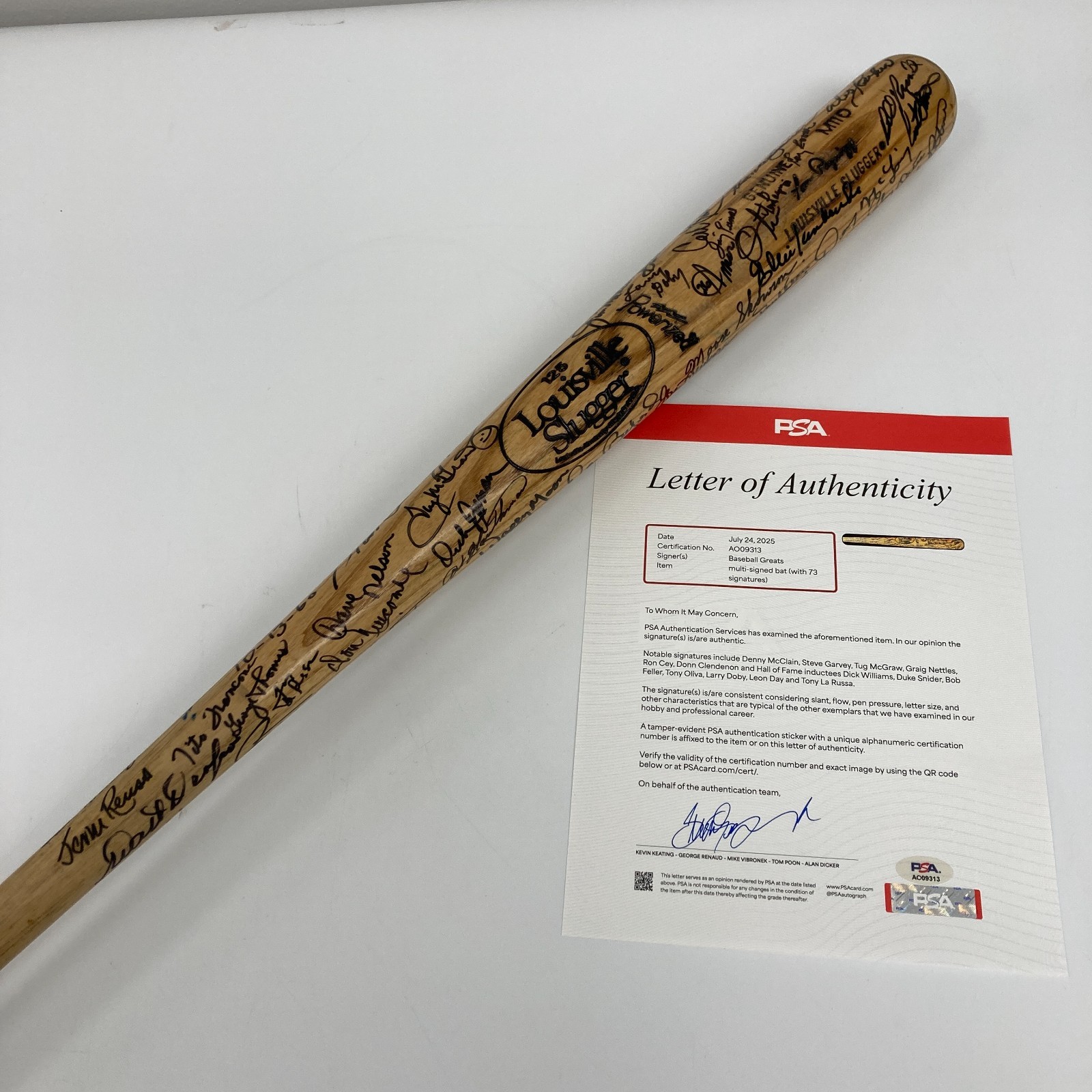 Hall Of Fame & Legends Multi Signed Baseball Bat 73 Sigs PSA DNA COA ...