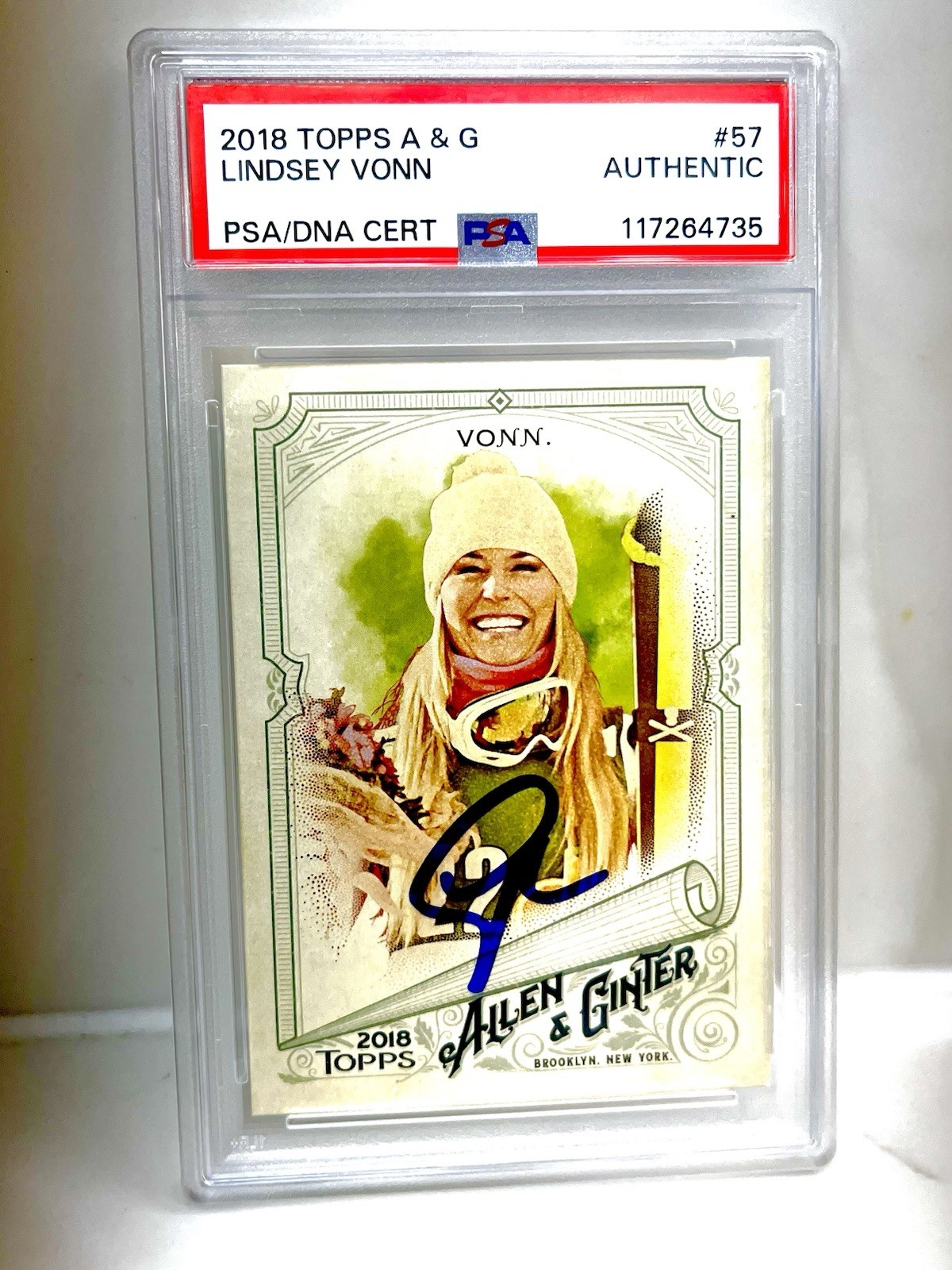Lindsey Vonn Signed Card 2018 Topps Allen & Ginter #57 Olympics PSA/DNA ...