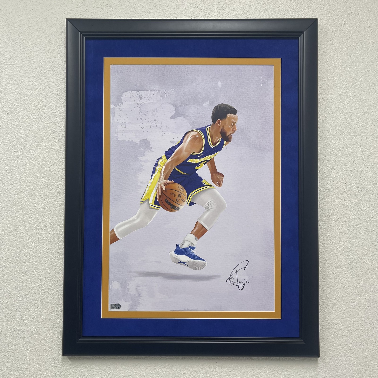 Stephen Curry Custom Framed Lithograph Signed by artist Tony Santiago ...