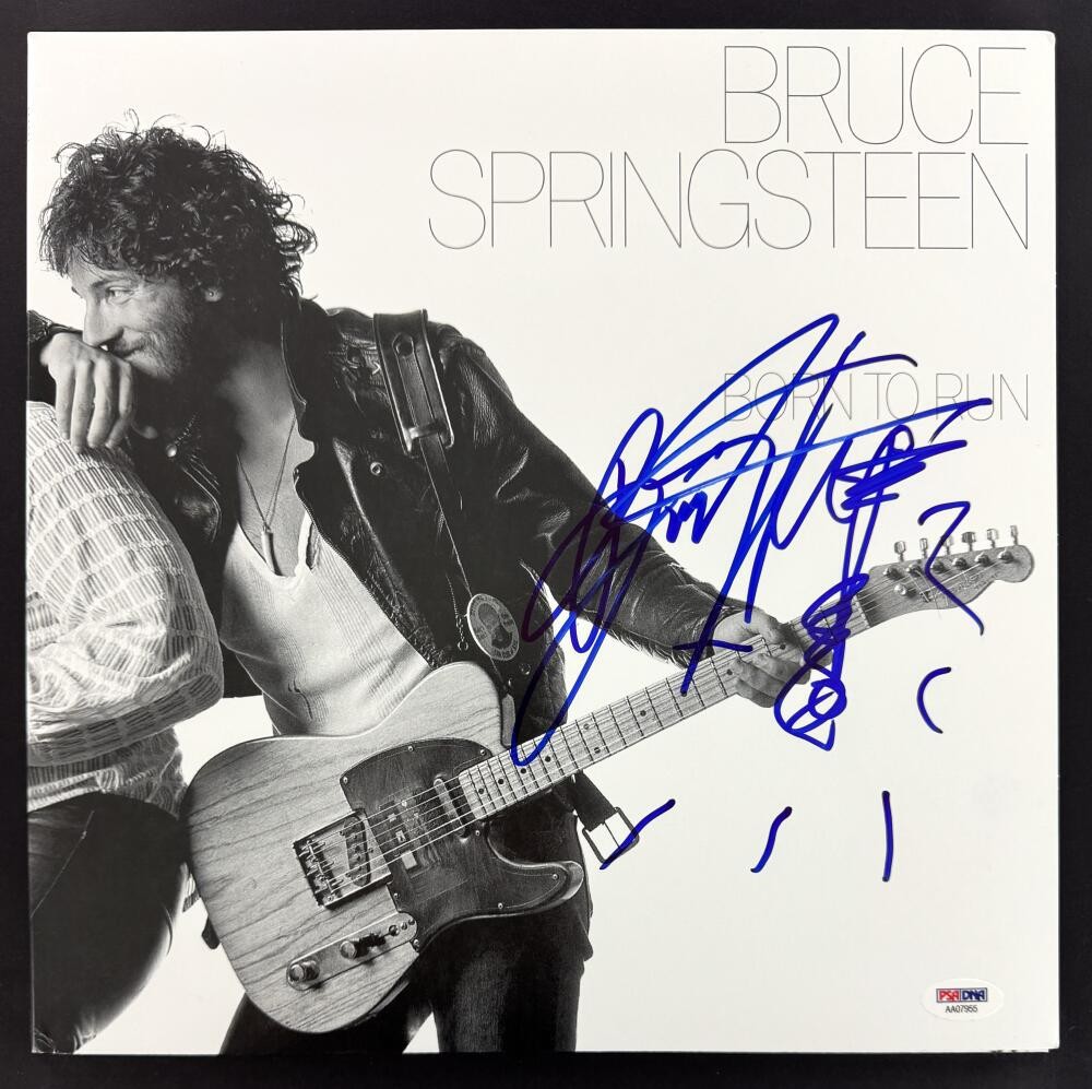 Bruce Springsteen Signed Autograph Born to Run Album LP w/ Guitar ...