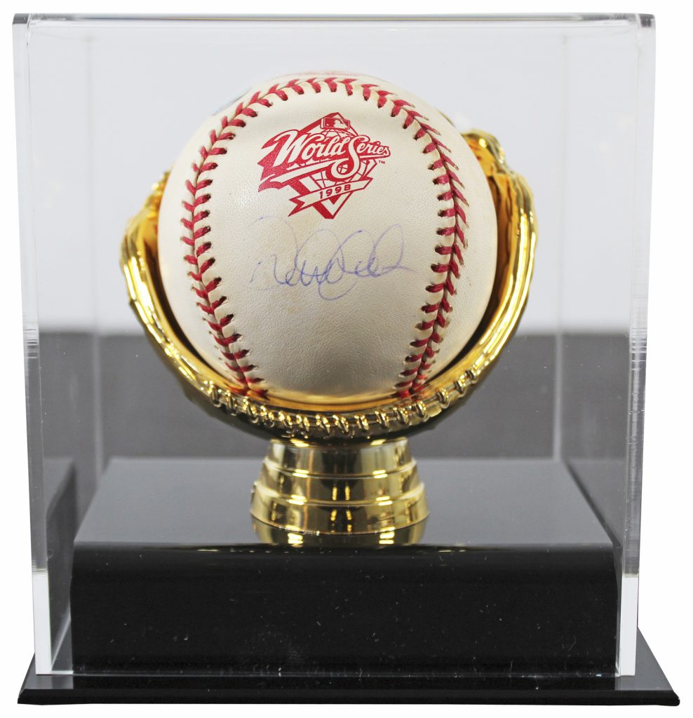 Yankees Derek Jeter Signed 1998 WS Logo Oml Baseball w/ Case MLB # ...