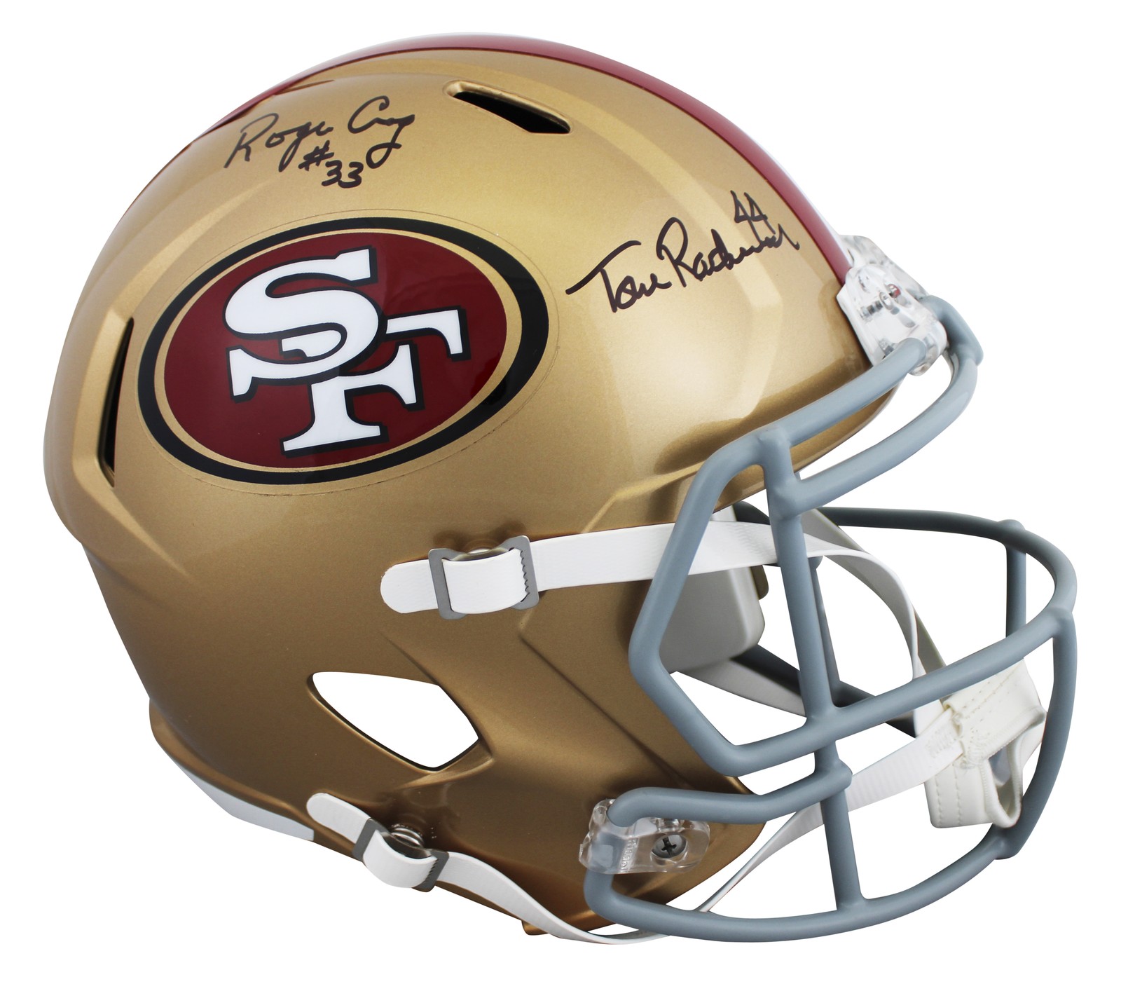 49ers Tom Rathman & Roger Craig Signed Full Size Speed Rep Helmet BAS ...