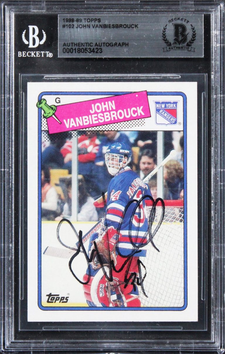Rangers John Vanbiesbrouck Authentic Signed 1988 Topps #102 Card BAS ...