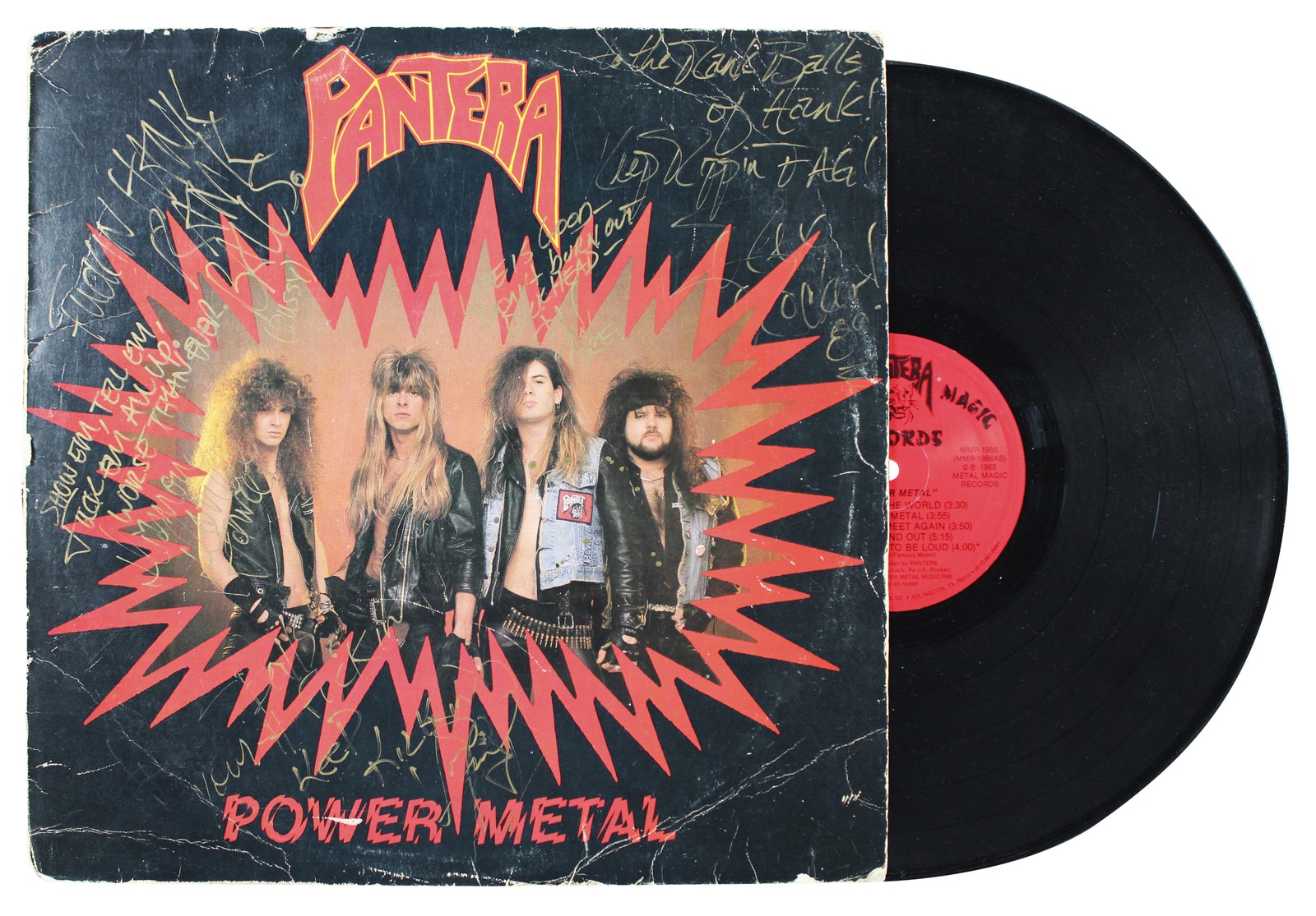 Pantera (4) Dimebag Darrell, Anselmo, Paul & Rex Signed Album Cover BAS ...