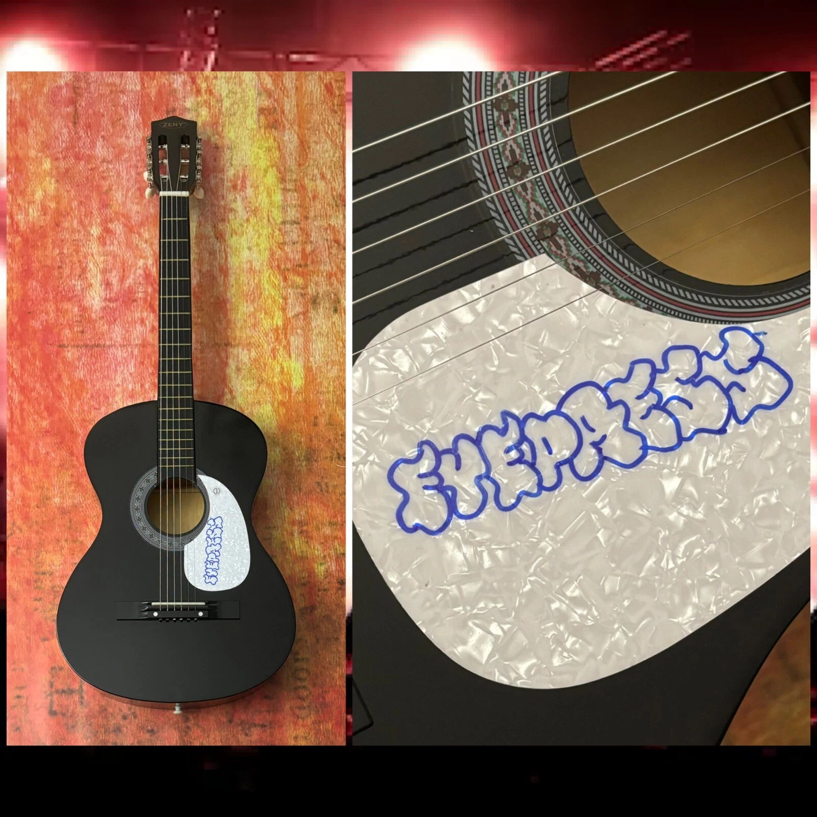 GFA Idris Vicuna Something About You EYEDRESS Signed Acoustic Guitar ...