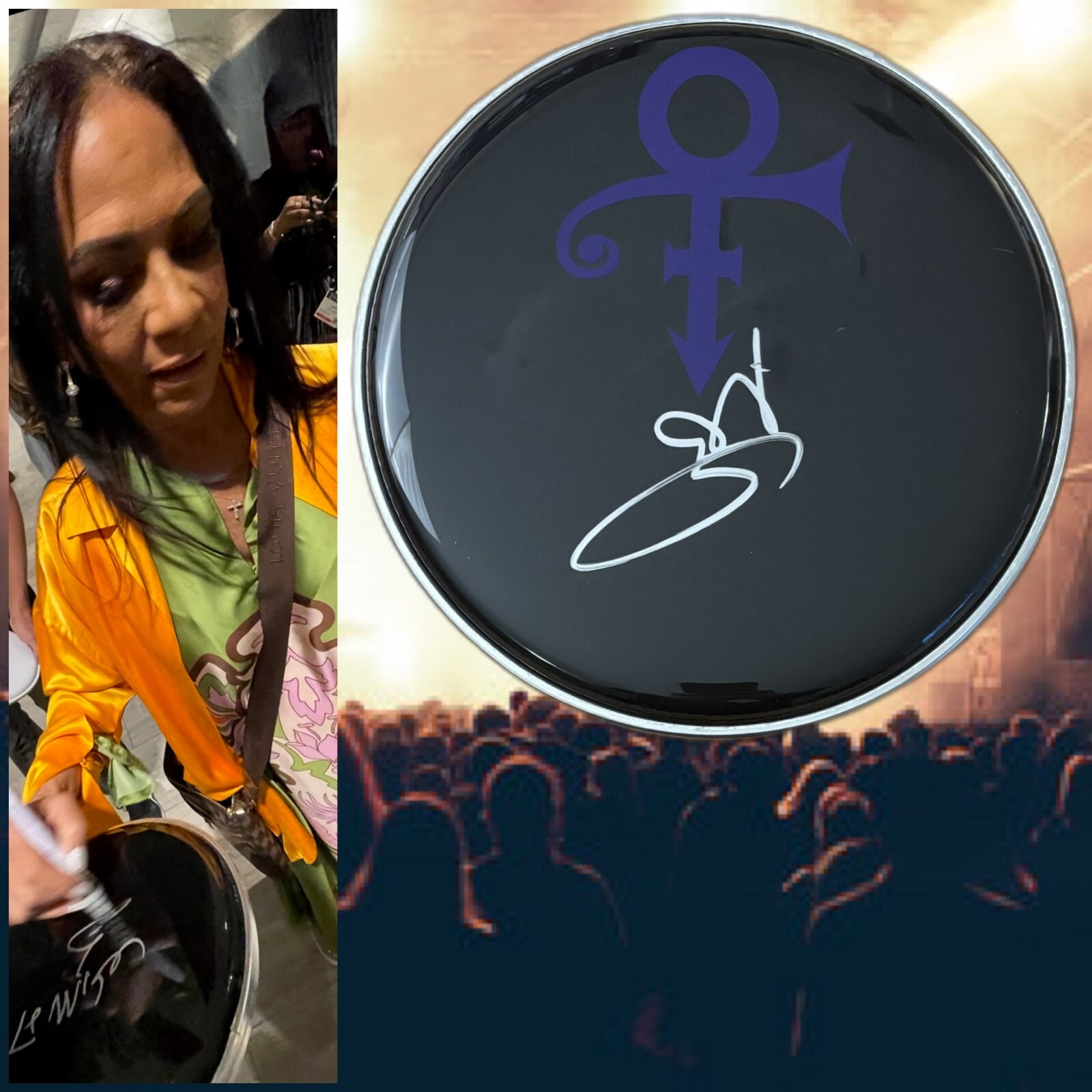 GFA Prince's Legendary Drummer Sheila E.Firmato 10 " Drumhead a Prova ...