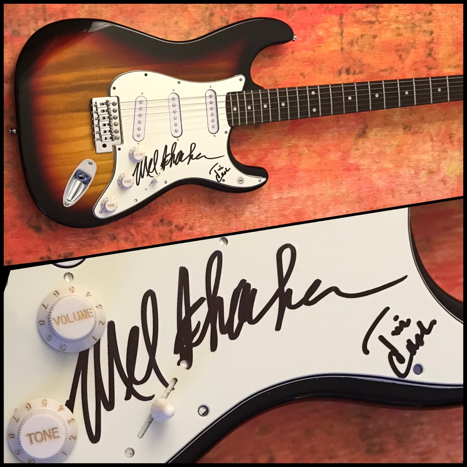 GFA Mel Schacher x2 Band GRAND FUNK RAILROAD Signed Electric Guitar COA ...