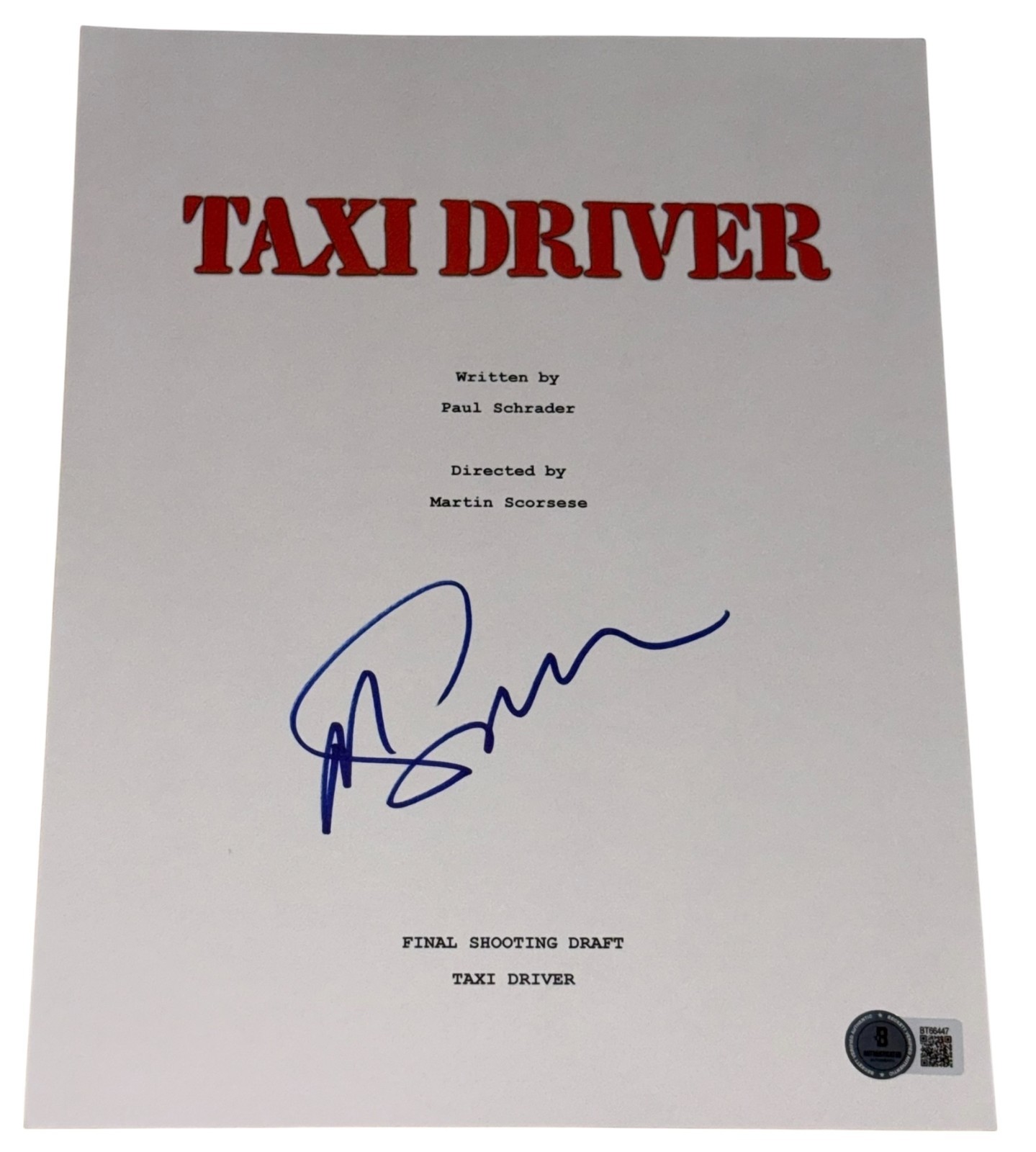 Martin Scorsese Signed Autograph Taxi Driver Movie Script Screenplay ...