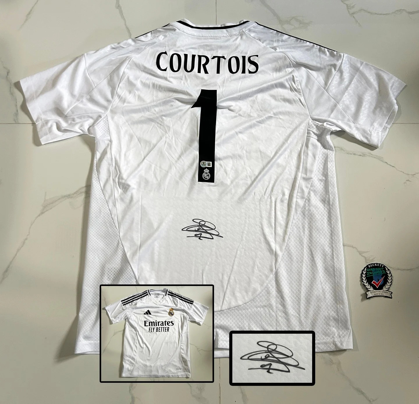 Thibaut Courtois Signed Jersey Real Madrid Beckett BAS 1 COA | Autographia