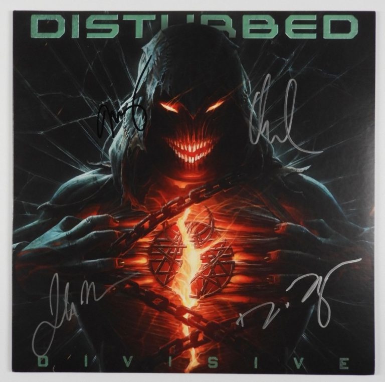 Disturbed JSA Fully Signed Autograph Record Album Vinyl Divisive ...