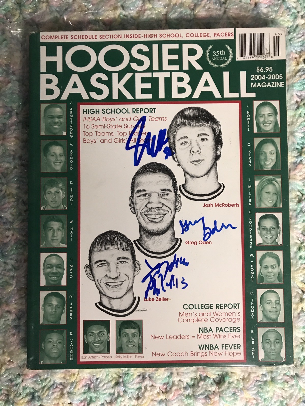 Greg Oden Josh Mcroberts & Luke Zeller Signed Hoosier Basketball ...