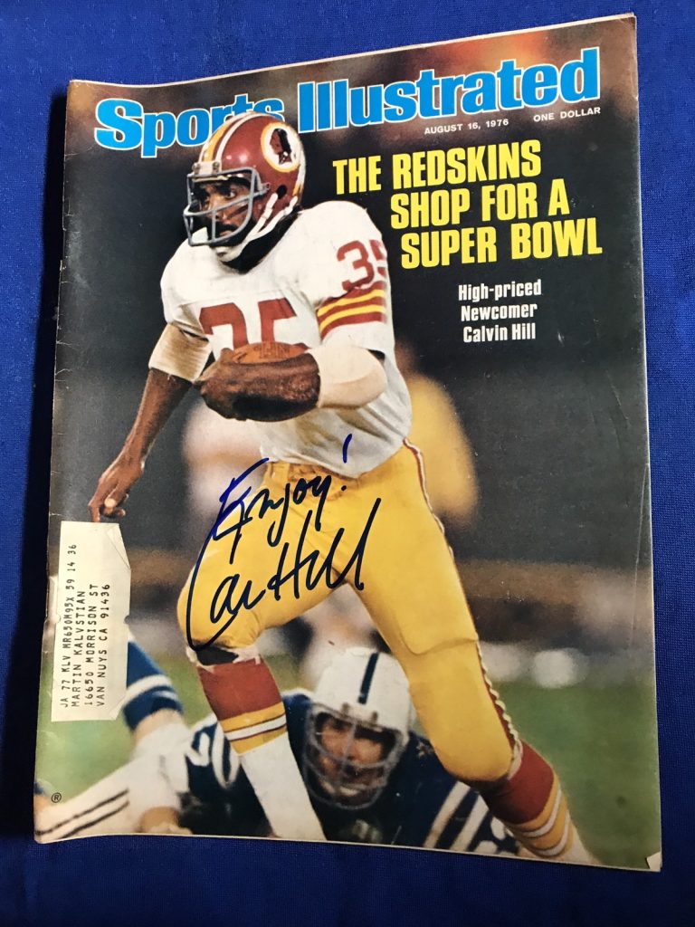 Cal Calvin Hill Signed Sports Illustrated Magazine Autographed Damaged ...