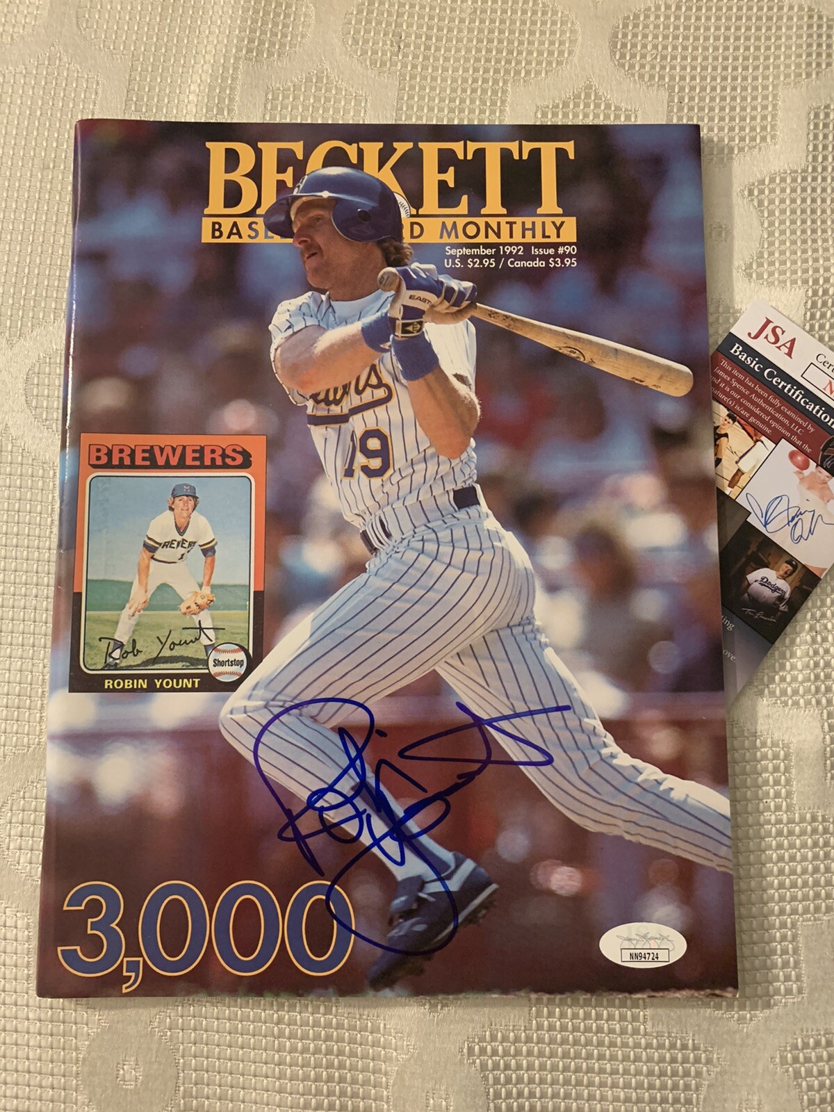 Robin Yount Signed Beckett Magazine Autographed JSA Authentication COA Brewers | Autographia