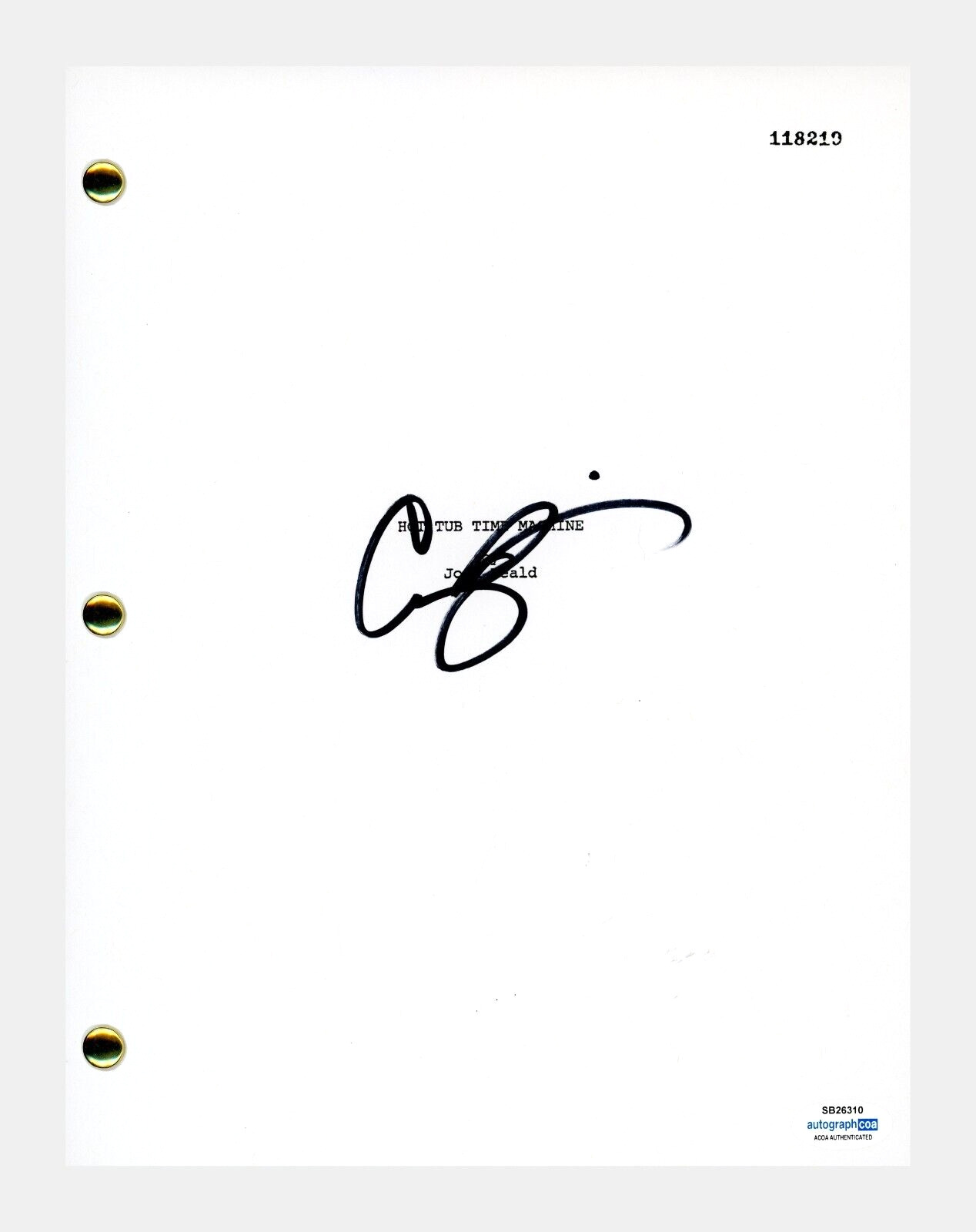 Craig Robinson "Hot Tub Time Machine" Signed Full Movie Script ...