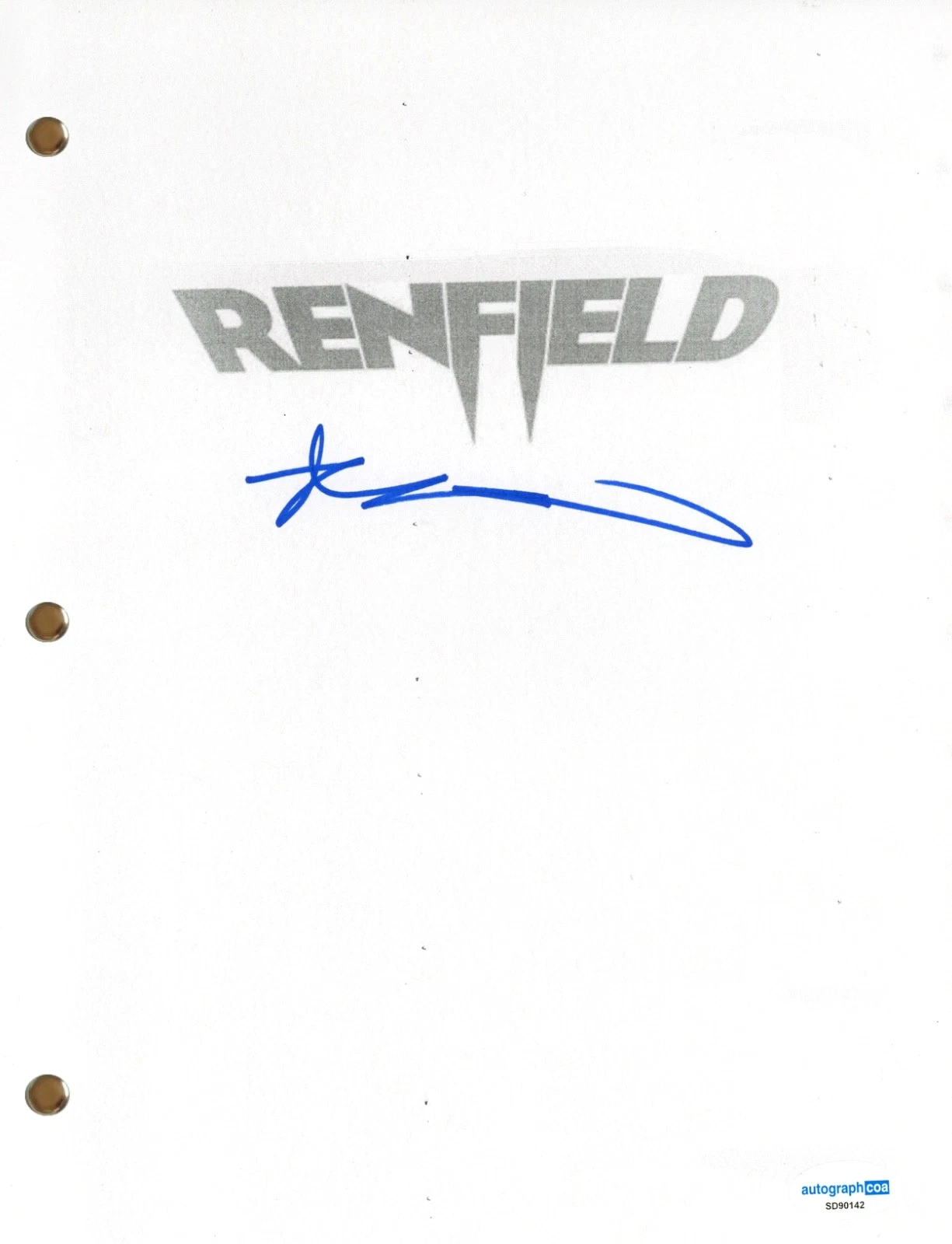 Robert Kirkman "Renfield" Signed Autograph Movie Script Screenplay ...