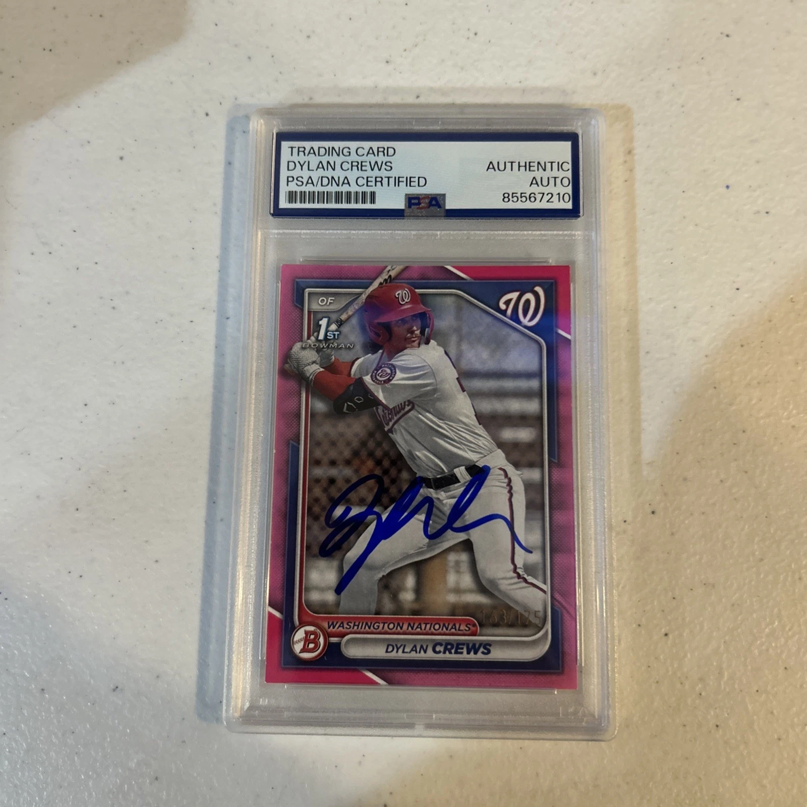 DYLAN CREWS SIGNED AUTOGRAPH 2024 1st BOWMAN CARD PSA COA SLABBED ...